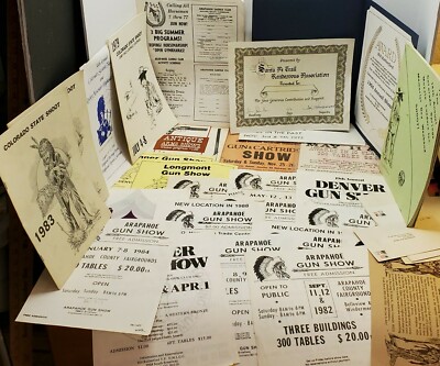 Vtg Gun Show Paper Pamphlet Flyer Estate Lot Firearms Muskets Denver ...