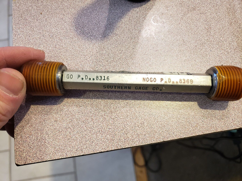 NICE Southern Threaded Plug Gage / Go .8316 / No-go .8369 # 7/8-14 UNJF ...