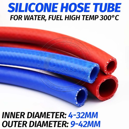 Red/Blue Silicone Braided Hose Tube Reinforced ID 4mm-32mm - For Water ...