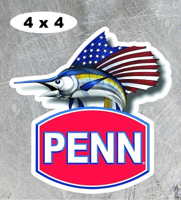 Penn Reel SAILFISH Fishing Sports Fish Decal AMERICA Laminated | eBay