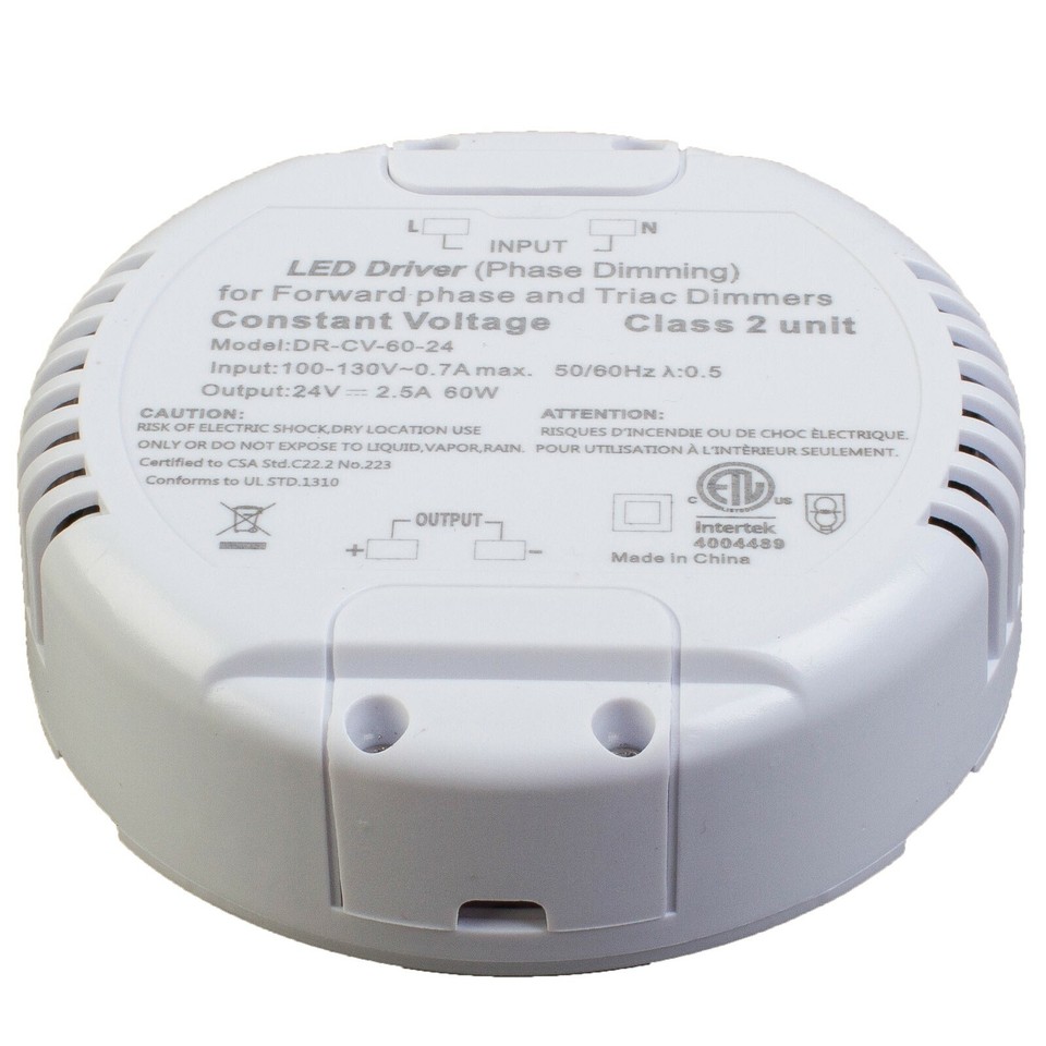 12v 30W 60W Triac Dimmable LED Light Round Driver Power Supply Class 2 ...