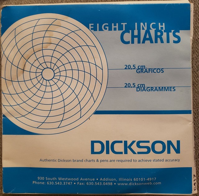 Dickson C417 Chart 8 in -20 to 120 PK 60 for sale online | eBay