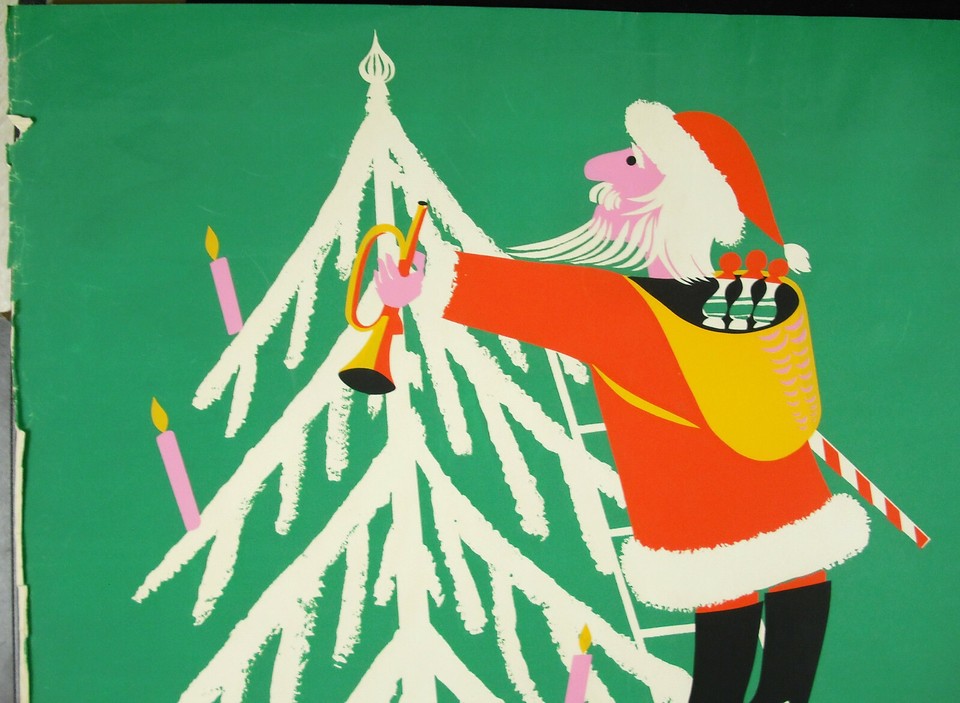 Poster Print Silvent Christmas Santa Klaus Dad Xmas Kerstmis Holland 90 ...