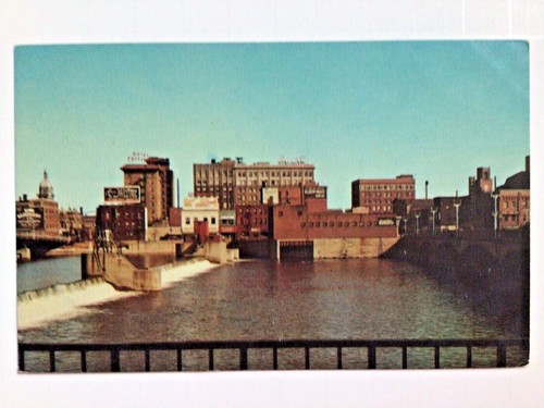 Waterloo, Iowa Postcard Skyline, Cedar River from Business District | eBay