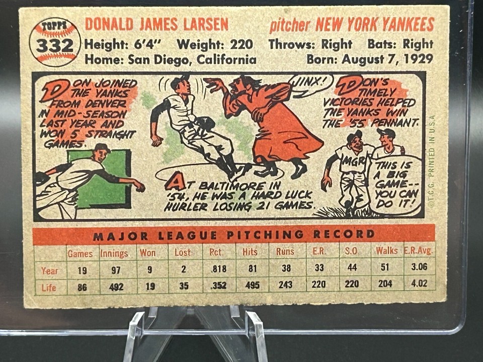 1956 Topps - #332 Don Larsen | eBay