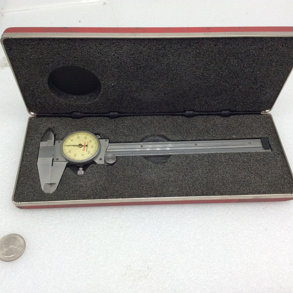Starrett 6” Dial Caliper No. 120 Hardened Stainless Steel Original Case ...