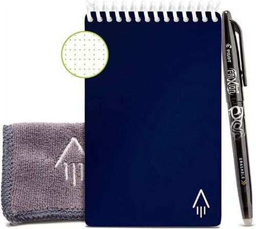 Rocketbook Mini Smart Reusable Spiral Notepad Blue Mini Eco-friendly ...