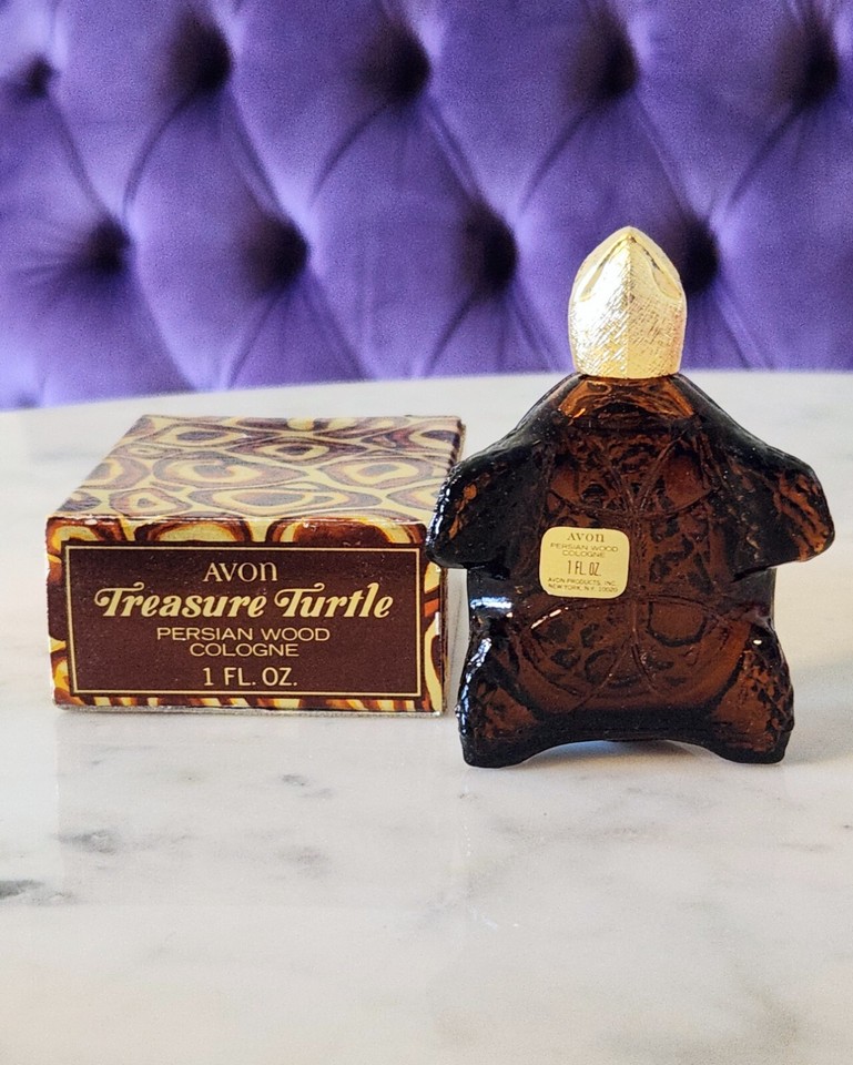 Vintage AVON Treasure Turtle Persian Wood 1 fl oz. cologne New old ...