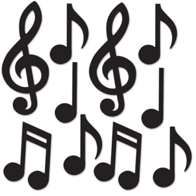 Mini Musical Notes Silhouette Cutouts 10 Pack 5.5" to 10" Paper Music ...