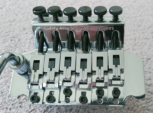 VINTAGE 80's Floyd Rose Lic CHROME Tremolo BRIDGE 6 string whammy bar ...