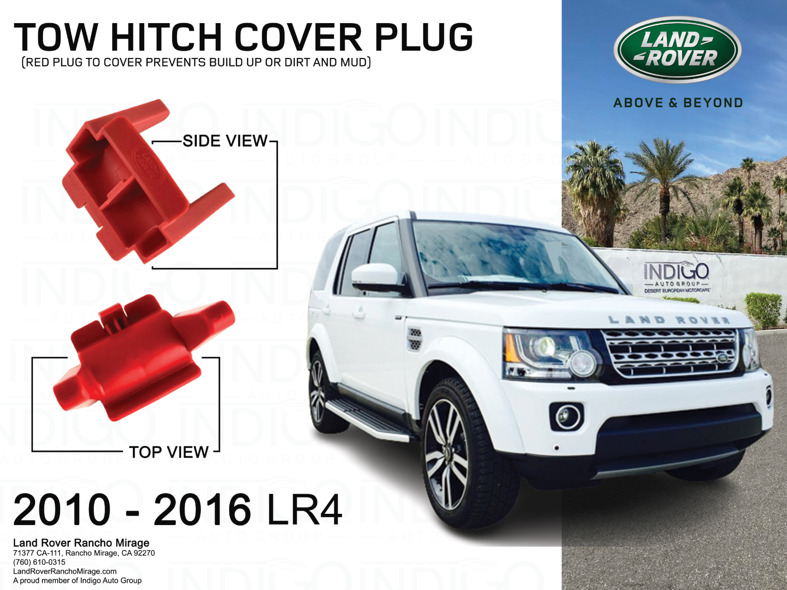 Land Rover LR4 Sport Tow Hitch Receiver Cover Plug KNG500013-LR4 ...