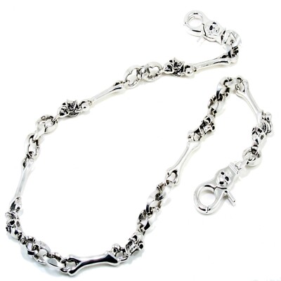 Skull & Bone EMO Biker Trucker Key Jean Wallet Chain (28") Silver CS85 ...