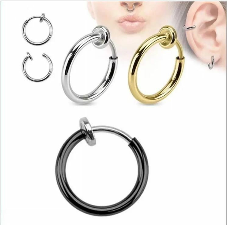 1 Pair Spring Clip On Hoops Earrings ½" or 13MM 9 Colors Men Women | eBay