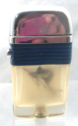 Vintage Scripto Vu Lighter Blue Band Deep Sea Salt Water Fishing Blue ...