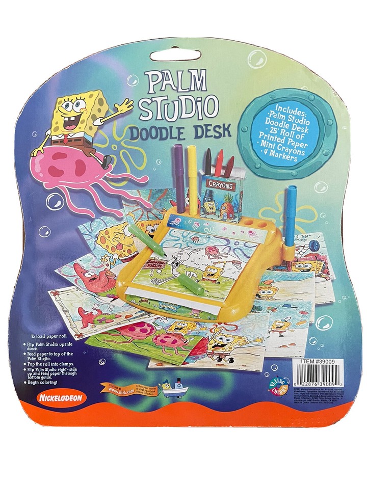 2001 Spongebob Squarepants Palm Studio Doodle Desk Crayons Markers 25ft ...