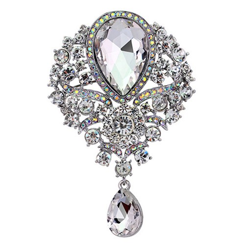 Cluster Brooch Shiny Flower Pattern Fashion Rhinestone Brooch Beautiful ...