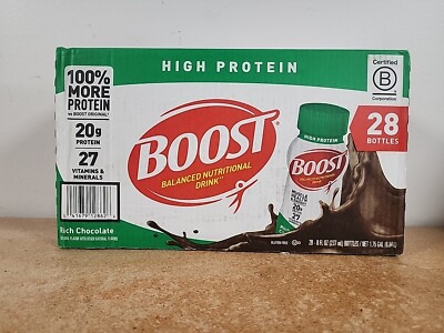 BOOST 20g High Protein Nutritional Drink, Rich Chocolate 8 oz *28 ct | eBay