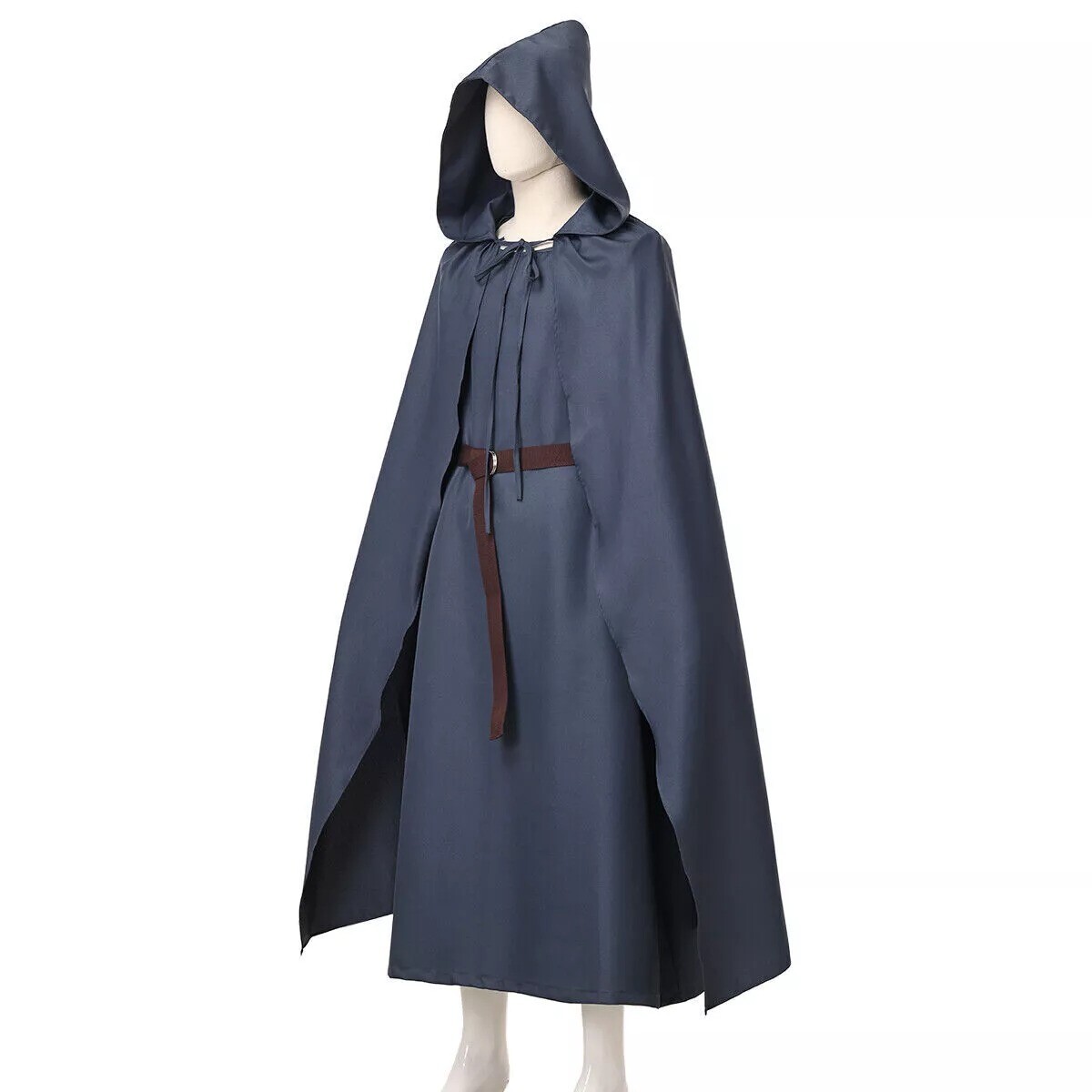 Medieval Men's Hooded Cloak Robe Halloween Wizard Sorcerer Costumes ...