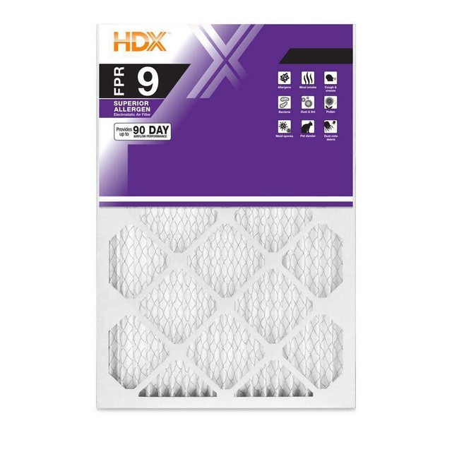 HDX Air Filter 20" " " Superior Pleated Electrostatic FPR 9 (Case of 12 ...