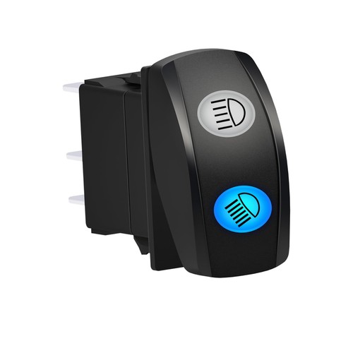 HIGH & Low Beam Rocker Switch 7PIN DPDT ON Off ON Blue Led 3 Positions ...