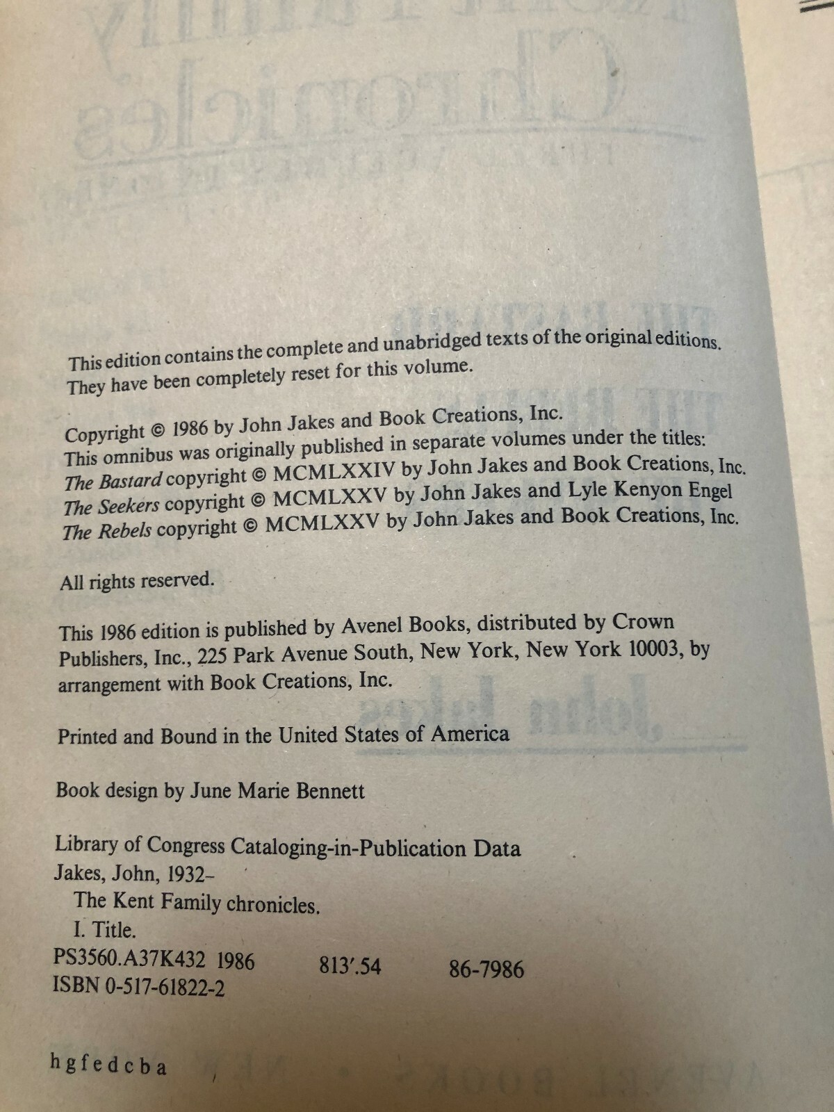 The Kent Family Chronicles by John Jakes (1986, Hardcover ...