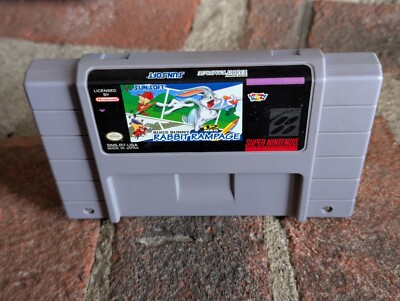 Bugs Bunny Rabbit Rampage Super Nintendo SNES Authentic Tested ...