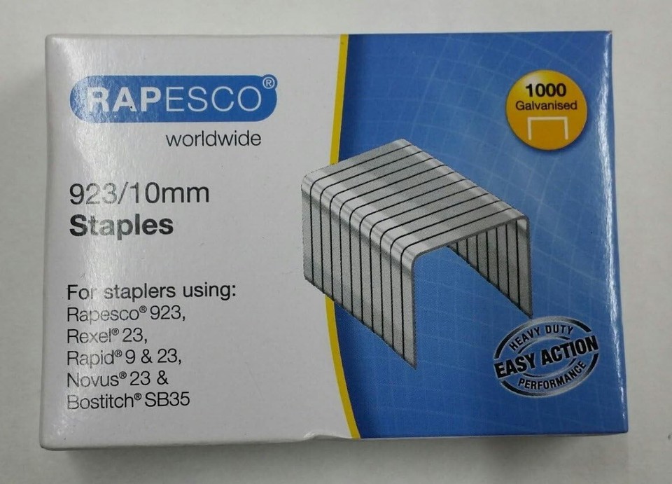 923/10MM Staples By Rapesco 10MM Long In A Box Of 1000 Staples | eBay UK
