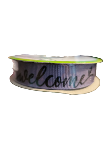 Floral Garden Ribbon - New - Gray Welcome Home | eBay