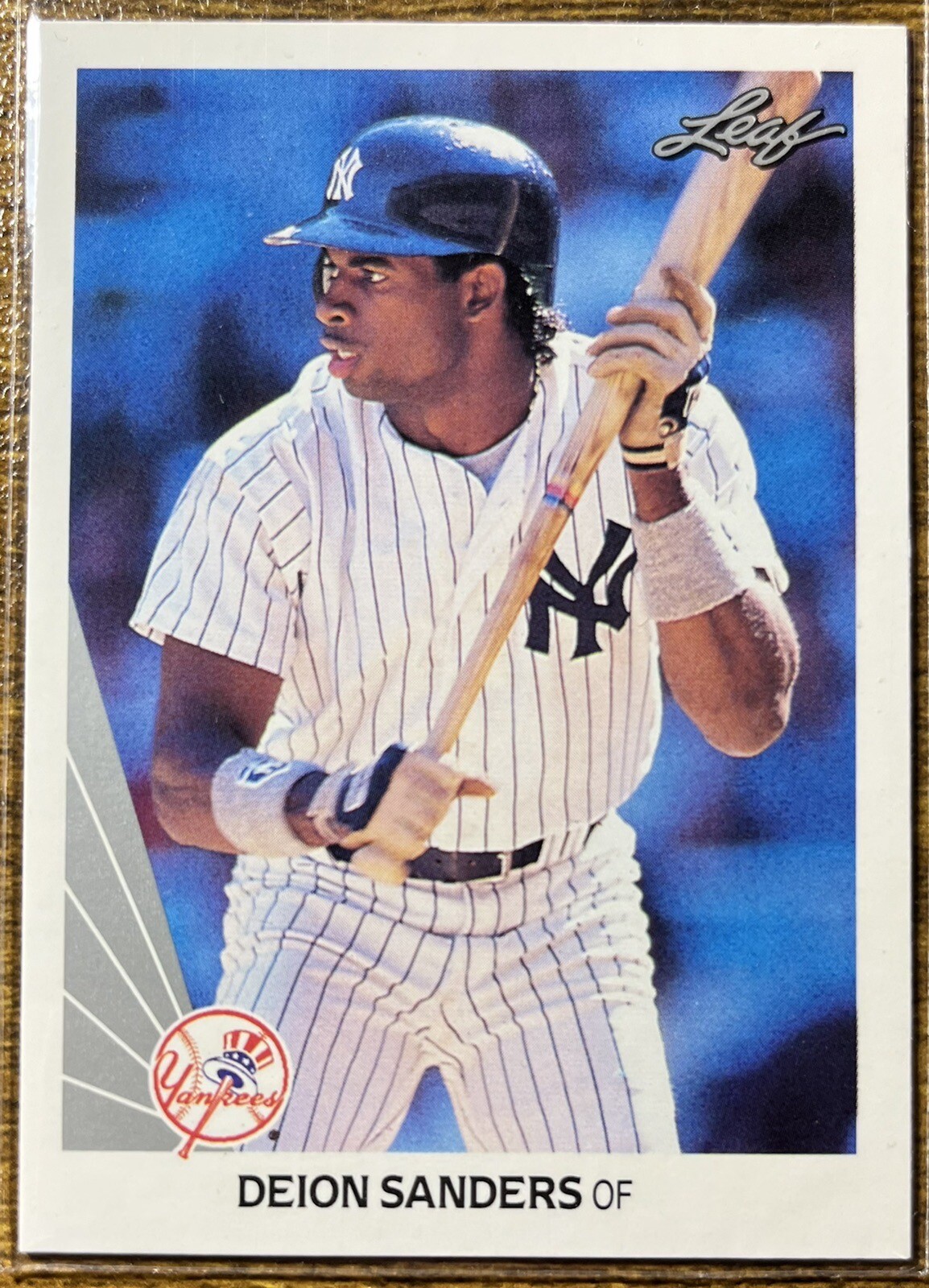 1990 LEAF DEION SANDERS ROOKIE BASEBALL CARD #359 NEW YORK YANKEES FREE ...