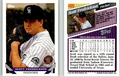 Scott Fredrickson 1993 Topps Inaugural Rockies Stamped #489 Rockies | eBay