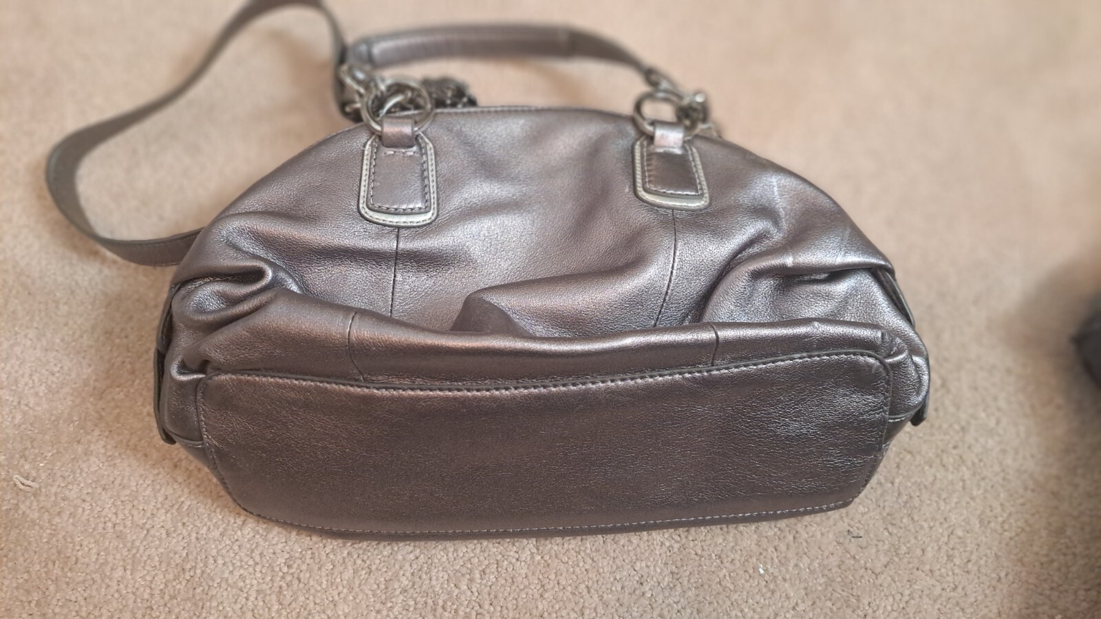 Coach Silver SOHO, crossbody/hand straps purse LEATHE… - Gem