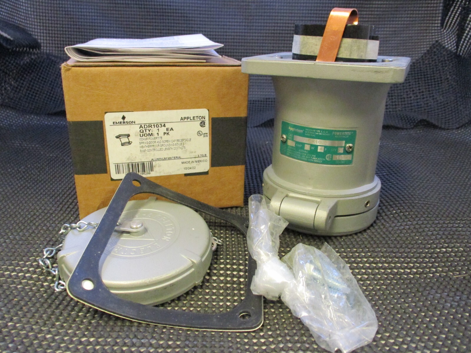 APPLETON 100 AMP 3W 4P RECEPTACLE ADR1034 NEW IN BOX MATES WITH ...