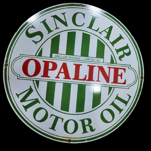 SINCLAIR OPALINE PORCELAIN ENAMEL SIGN 30X30 INCHES DOUBLE SIDED | eBay
