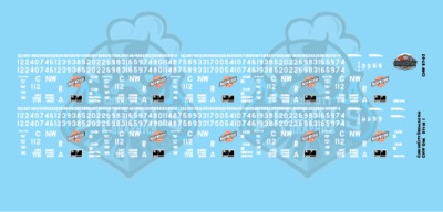 CNW Chicago & North Western Ore Car White Block Style N Scale Decals ...