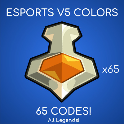 Brawlhalla Esports Colors v5 Codes - All Legends - 65 Codes! - Fast Delivery | eBay