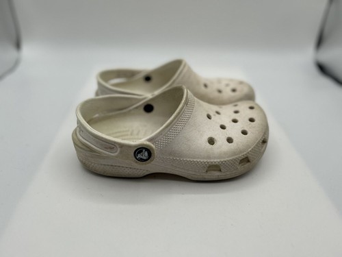 Crocs Classic Slingback Sandal Kid's Sz J1 Triple White Slip On Rubber ...