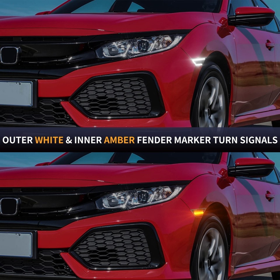 Gempro LED Side Marker Lights for Honda Civic 10 Gen Civic 2016-2021 ...
