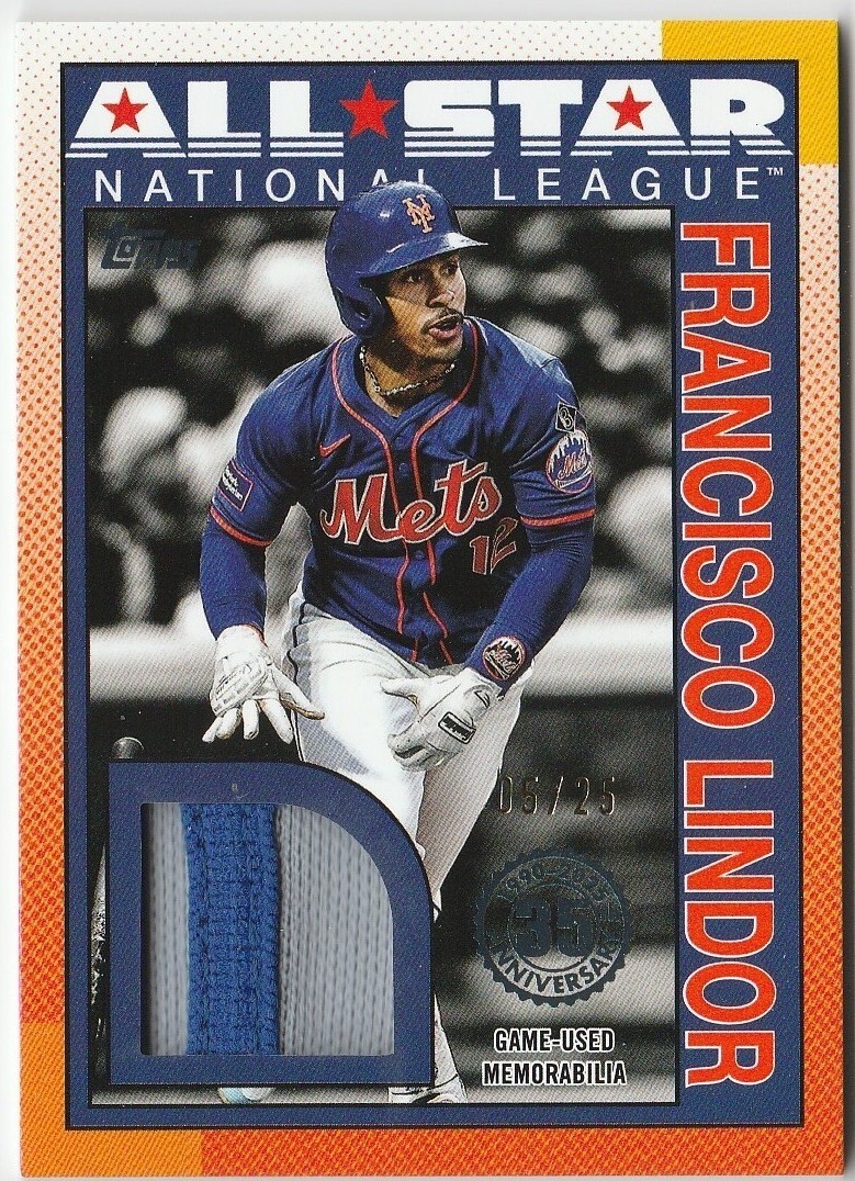2025 Topps Series 2 - 1990 Topps Baseball All-Stars Relics Francisco Lindor #90ASR-FL Orange /25 ...