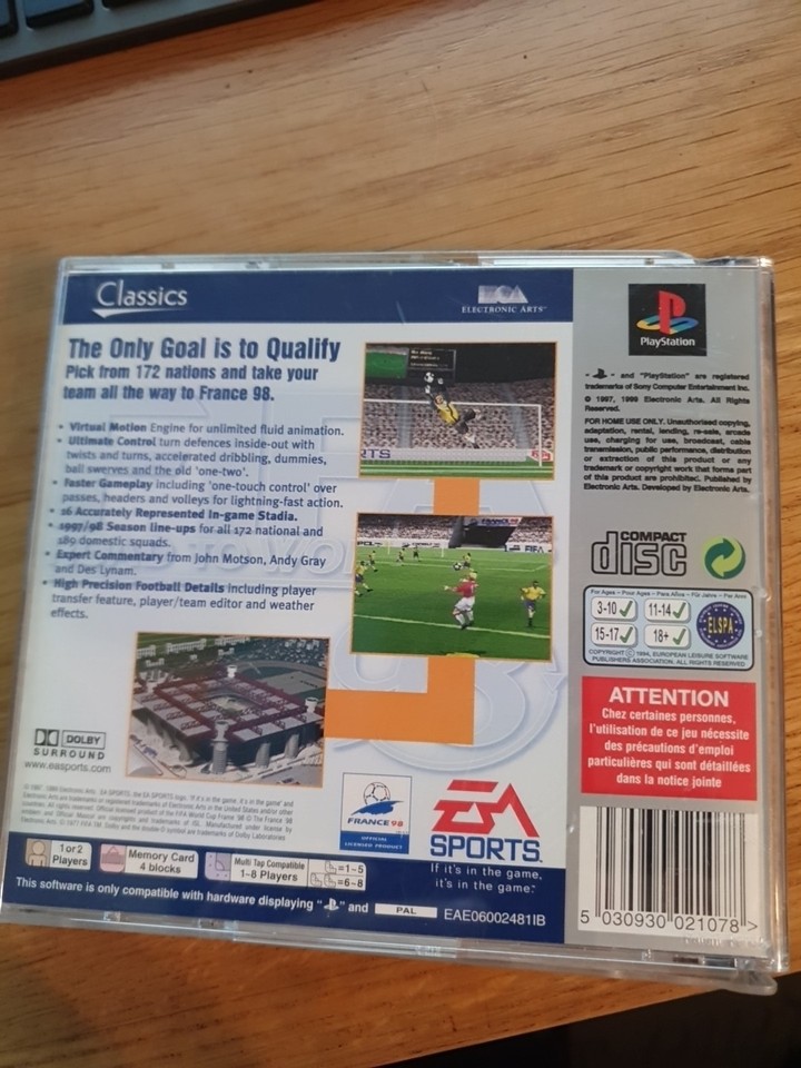 FIFA Road to World Cup 98 PS1 Complete with Manual PlayStation 1 | eBay UK