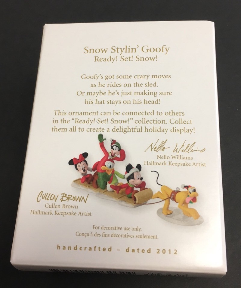 NIB Hallmark Keepsake Disney Ready Set Snow Stylin' Goofy on Sled ...