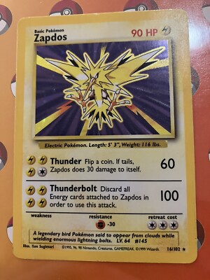 Pokémon TCG Zapdos Base Set 16/102 Holo Unlimited Holo Rare | eBay