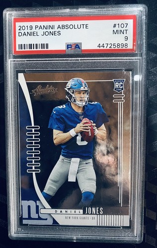Daniel Jones 2019 Panini Absolute NFL Rookie Football Card #107 PSA ...