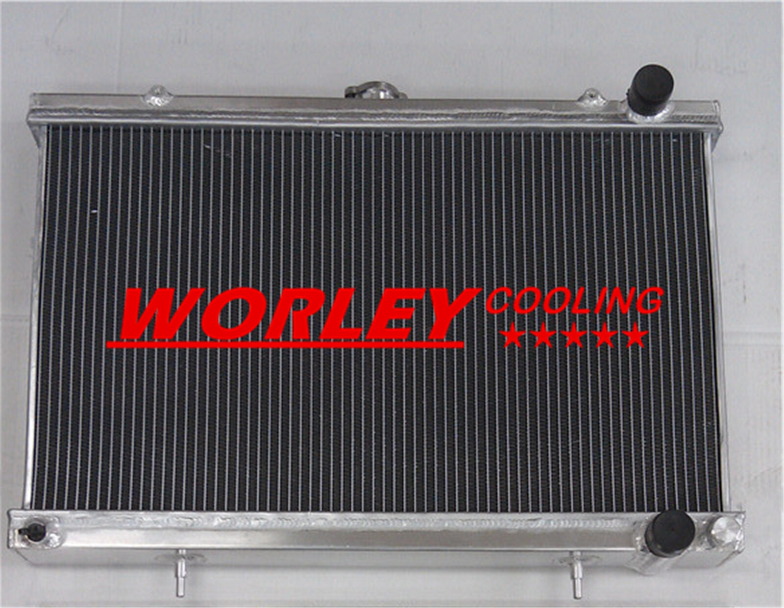 NSW-3 Row Aluminum Radiator & two 12" Fans For Nissan Skyline R32 GTS ...