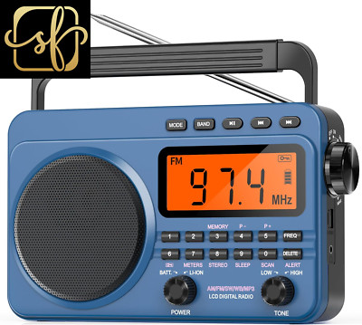 Digital AM FM Shortwave Radio with Best Reception,4000Mah Rechargeable ...