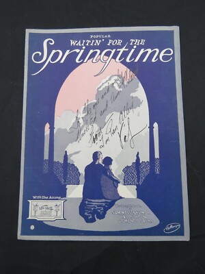 Waiting For Springtime Sheet Music SIGNED by Val Burton "Tin Pan Alley ...