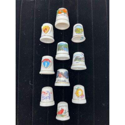 Vintage Souvenir Thimble Collection Set of 10 Collectible Thimbles | eBay