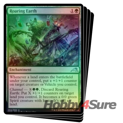 Foil Roaring Earth X4 M/NM Magic: The Gathering MTG Kamigawa: Neon ...