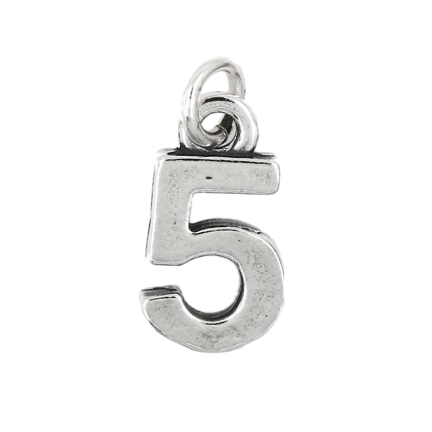 Sterling Silver Block Number 5 Five Charm or Pendant | eBay