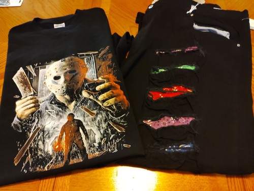 Halloween Rip & Tear Combo Men's Denim Jean Jason Tee Shirt Special Big ...