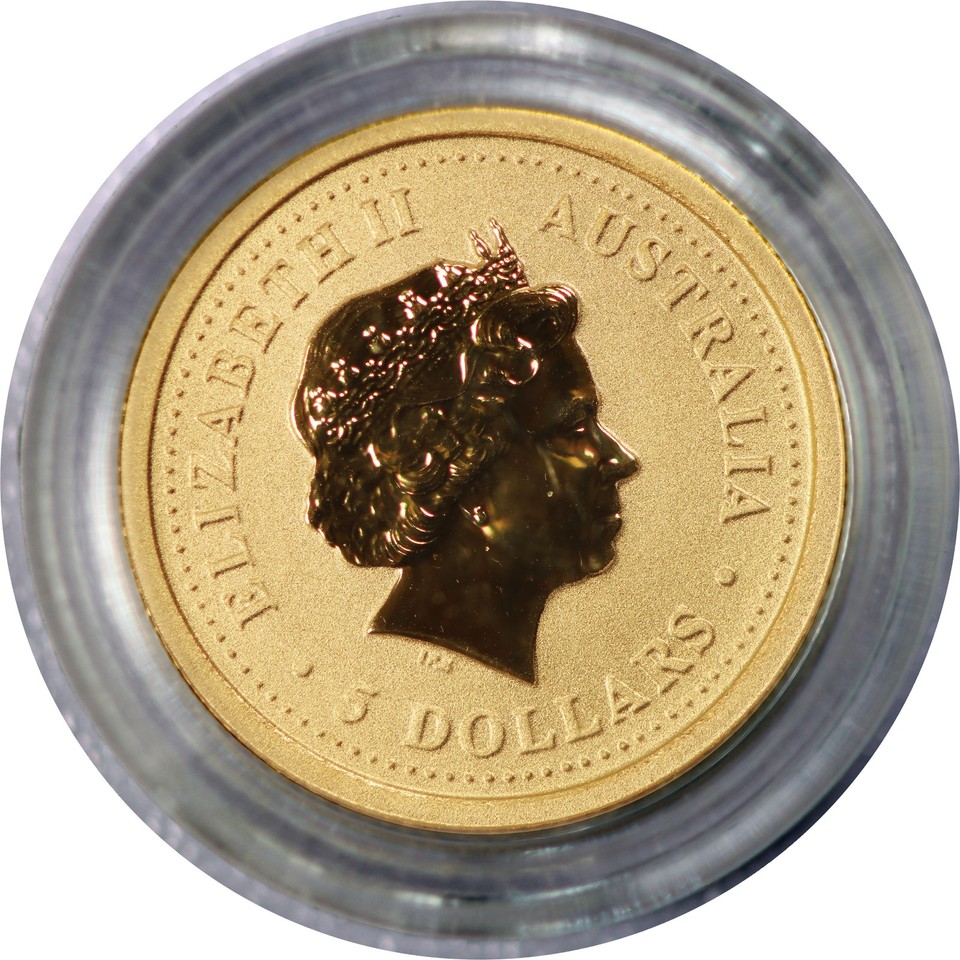 2000 $5 AUD Australia Lunar Year Of The Dragon 1/20 oz .9999 Gold Coin ...